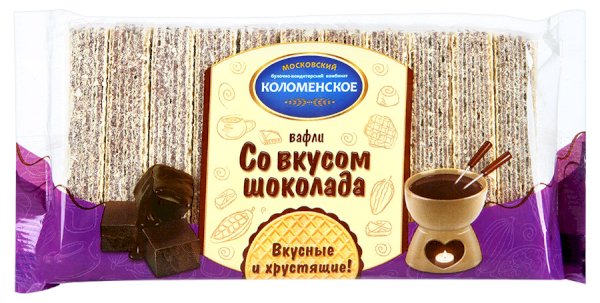 Вафли Коломенские Шоколадные 220 г в каталоге «ОПТИКОМ» Москва