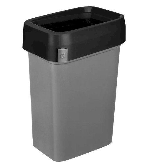Контейнер для мусора 50 л с крышкой-держателем Smart Bin Pro, черный ...